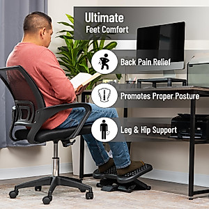 Mind Reader LEGUP-BLK Rest, Ergonomic Foot, Pressure Relief for Comfort, Back, and Body, Black