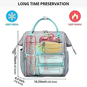 LOVEVOOK Lunch Bag for Women, Large Lunch Bag, Water Resistant Lunch Box for Women, Lunch Tote with Removable Shoulder Strap, Lunch Cooler for Work, Picnic, Travel