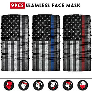 Venswell Neck Gaiter Face Mask Men Women,Seamless Bandana Rave Face Cover Scarf Mask,Balaclava,Headband, Head Wrap,Headwear