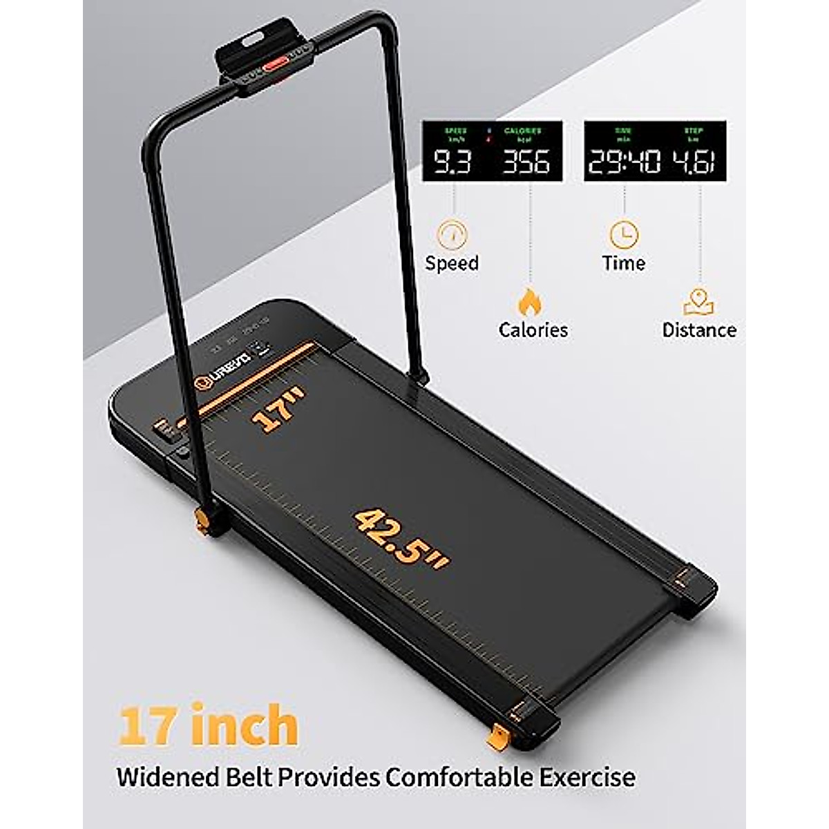 UREVO 2 in 1 Under Desk Treadmill, 2.5HP Folding Electric Treadmill Walking Jogging Machine for Home Office with Remote Control