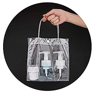Sdootjewelry Clear Gift Bags, 36 Pack Clear Gift Bags with Handles, 7.9'' × 7.9'' × 3.1'' Transparent PVC Bags, Clear Bags for Gifts, Reusable Retail Shopping Bags for Party Wedding