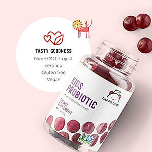 Amazon Brand - Mama Bear Vegan Probiotic, Berry, 60 Gummies, 1 Billion CFU per Gummy