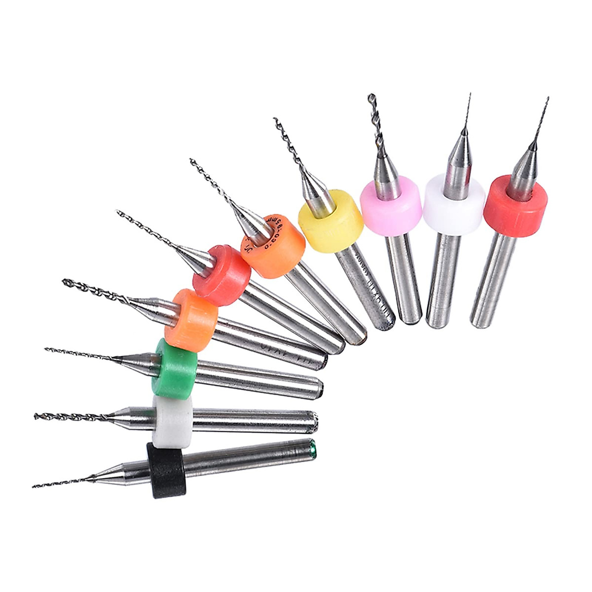 CoCud Micro PCB Drill Bits, 1/8" Shank 0.3mm-1.2mm Cutting Edge, Print Circuit Board Drill Bit - (Applications: for CNC Drilling Engraving Machine), 2-Set (20-Pieces)