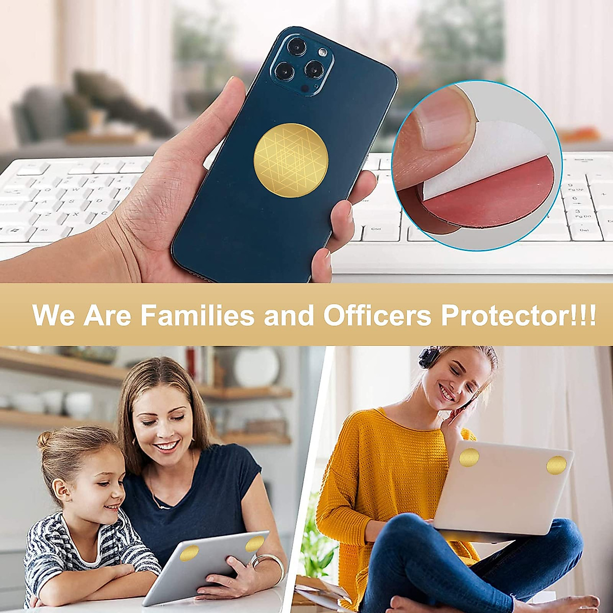 Only Jane 8PCs Protection Cell Phone Sticker, 5G New Phone Protector, 360 Round Block Electromagnetic Waves for Mobile, Computer, Radio, Laptop, Tablet PC, WiFi Router, TV, All E-Devices!