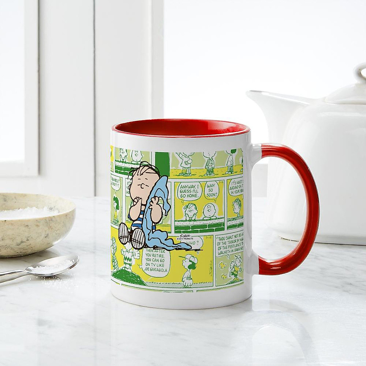CafePress Peanuts Linus Comic Strip Ceramic Coffee Mug, Tea Cup 11 oz