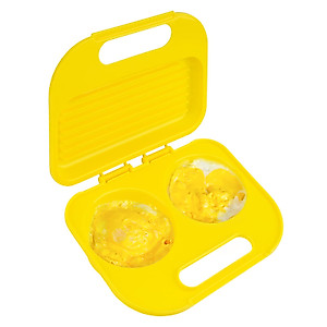JANKOW Egg poacher, Microwave in Minutes, BPA Free for Quick and Healthy Breakfast, Microwave Egg Cooker, Microwave Maker for 2 Eggs, Dishwasher safe(yellow)