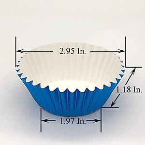 Huaswan Blue Foil Cupcake Liners Standard Paper Baking Cups for Party, Birthday and More, 240-Count