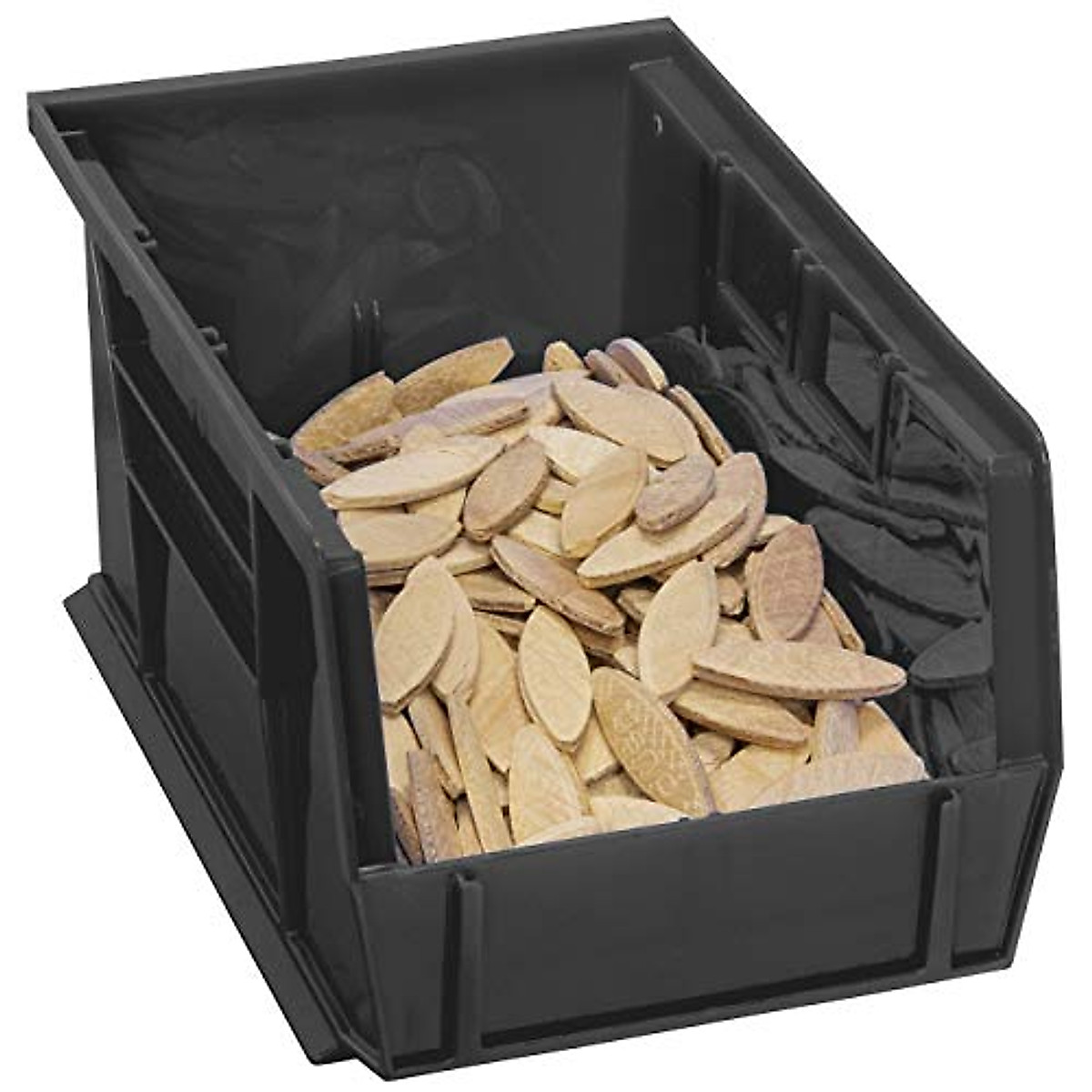 Akro-Mils 30237 AkroBins Plastic Hanging Stackable Storage Organizer Bin, 9-Inch x 6-Inch x 5-Inch, Black, 12-Pack