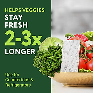 IMPRESA [18 Pack] Food Saver Sheets for Produce - Vegetable Savers for Refrigerator & Counter - Keep Vegetables Fresh Longer - Fresh Produce Saver & Herb Keeper Sheets - Natural Food Storage