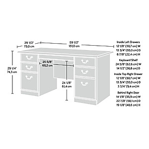 Sauder Heritage Hill Computer Desk, Classic Cherry finish