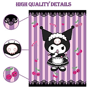 Kuromi Birthday Party Supplies, Kuromi Party Games for Boys Girls, Large Poster 24PCS Stickers for Kuromi Birthday Favors Decorations