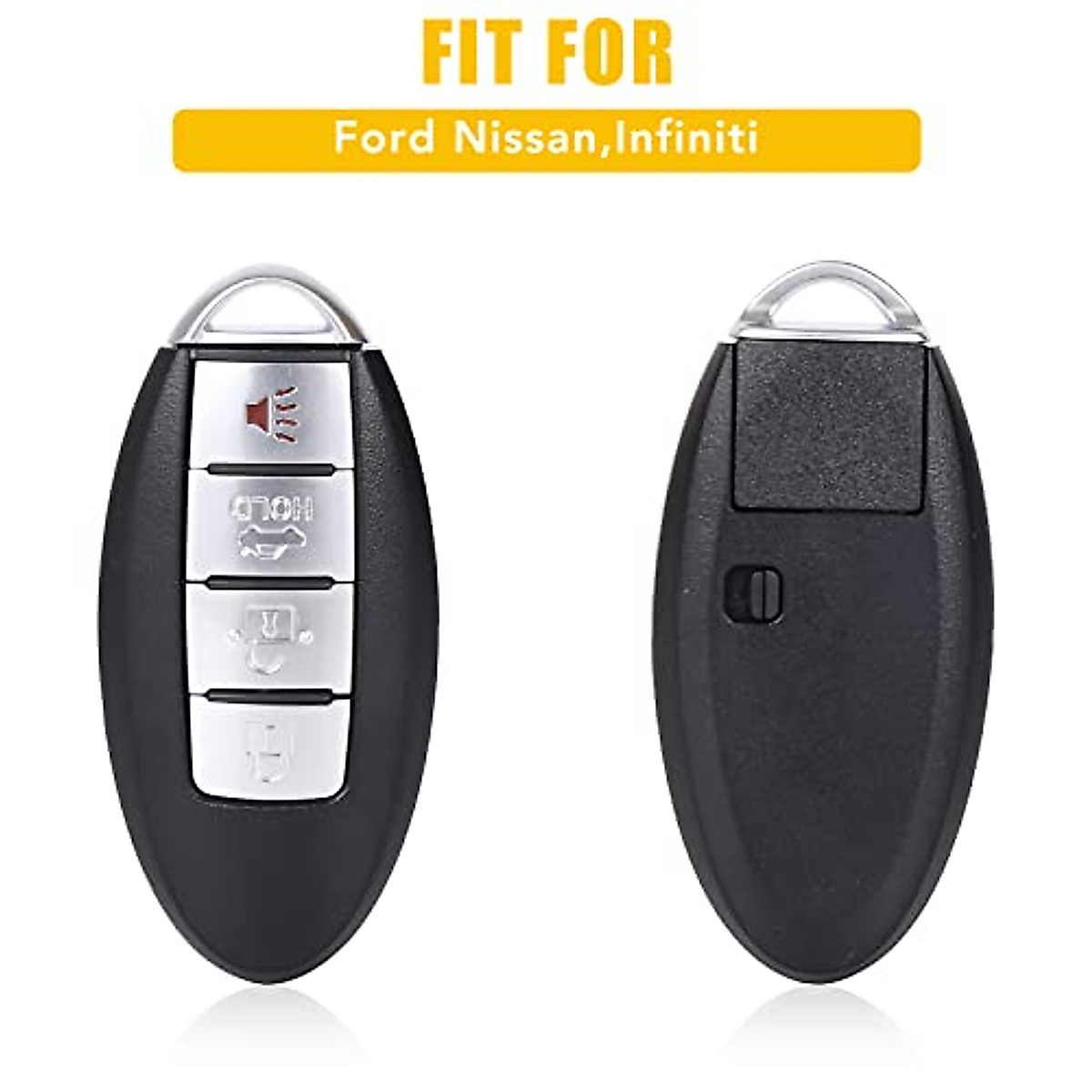 Smart Key Fob Blade Replacement Fit for Nissan Murano Maxima GT-R Altima Infiniti G37 FX50 FX35 G25 G35 2007 2008 2009 2010 2011 2012 2013 2014, #KR55WK48903 KR55WK49622, 4 Button Set 1