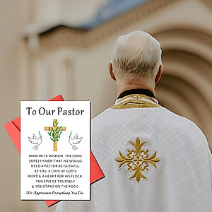 TI-EDC Thanksgiving Card for Pastor, Pastor Appreciation Card Gifts Pastor Gifts for Men MinisterReligious Scripture Gifts Baptism Christian Faith Gift Pastoral Gift from Church Thank You Card