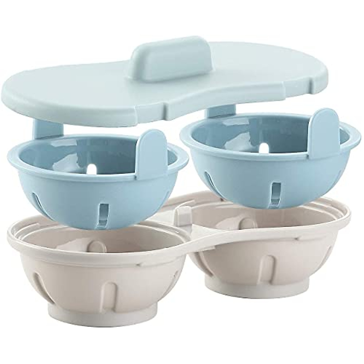 Microwave Egg Poacher Microwavable Egg Steamer Cookware,Home Kitchen Gadget Gifts BPA Free