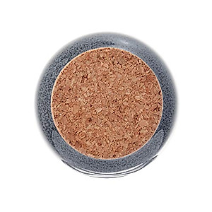 BUILT Ceramic Water Bottle with Cork Lid, 17-Ounce, Blue Reactive