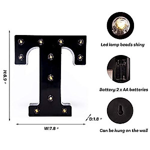Foaky Black LED Marquee Number Lights Sign Light Up Marquee Number Lights Sign for Night Light Wedding Birthday Party Battery Powered Christmas Lamp Home Bar Decoration