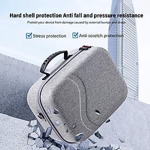 Large Carrying Case for Meta Quest 3S/3, Hard Travel Case Compatible with BOBOVR S3 Pro/KIWI Design Battery Head Strap, Quest Controller and Accessory, Portable Hard Shell Travel Bag, Grey