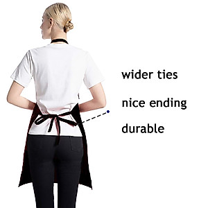 TSD STORY 15 PCS Black Bulk Aprons for Women Men Unisex Adult with 2 Pockets, Chef Kitchen Server Grill Restaurant Cooking Baking Painting Bib Apron (Black-24 x28)