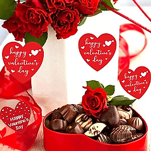 wootile Valentine's Day Heart Stickers, 2" Red Heart Shaped Labels 500 Pcs, Matte Finish for Gift Wrap, Decorations, Wedding Invitations, Party Favors, Crafts