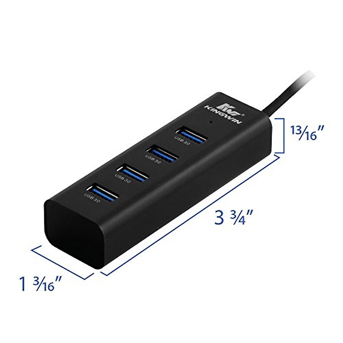 Kingwin USB Hub 4 Port USB 3.0 Data Hub Aluminum for Mobile SSD, MacBook, Mac Pro/Mini, iMac, Chromebook, Surface Pro, USB Flash Drives, Notebook PC, XPS, and More (KWZ-400-BK)