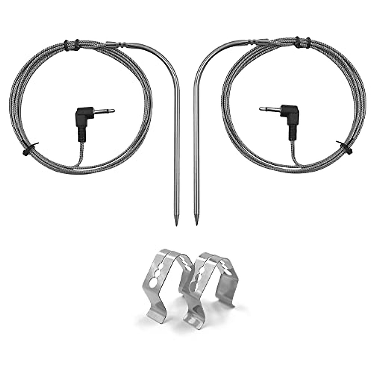 Replacement Meat Probes for Char-Griller Gravity Fed 980 and Akorn auto-kamado and Camp Chef Wood Pellet Grills, 2 Packs of Temperature Probe.