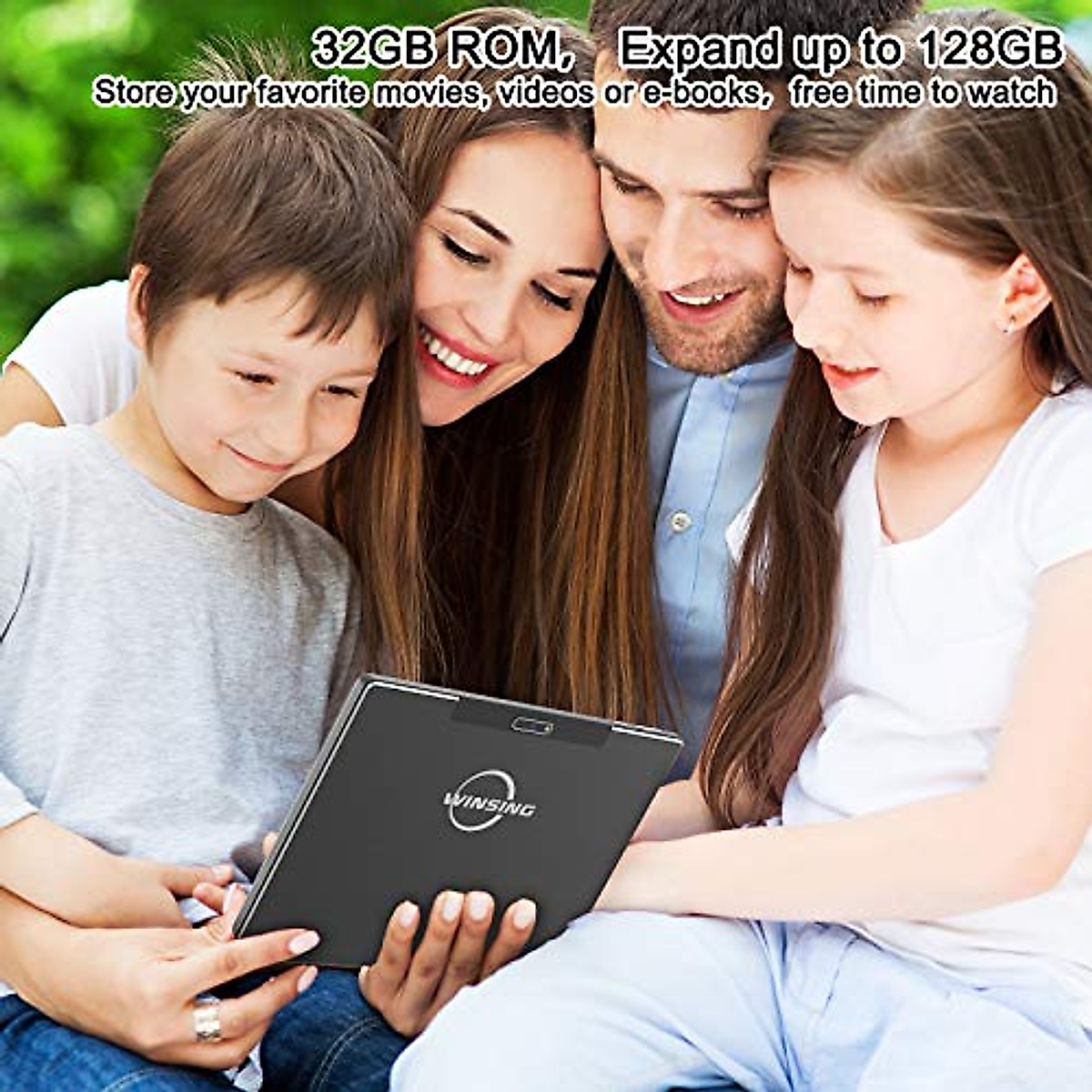 Winsing Android Tablet 10 Inch with 32GB Storage, 1280x800 IPS Touchscreen, Long Battery Life, Support Microsoft Office Software, Wi-Fi, Bluetooth 4.2, Black