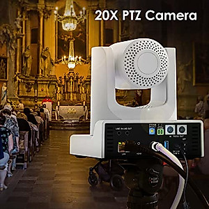 PTZ Camera,20X SDI Camera with Optical Zoom Video Camera Support POE with IP Live Streaming, Simultaneous 3G-SDI and USB Output, HDMI PTZ Camera for Conferences, Church, Teaching