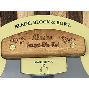 The ULU Factory The Ulu Factory's Alaska Forget-Me-Not State Flower Ulu Knife Set with Chopping Bowl!