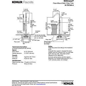 KOHLER K-T97344-4-CP Stillness Floor-Mount Bath Filler with Handshower, Polished Chrome