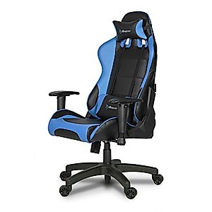 Arozzi Verona Junior Gaming Chair for Kids with High Backrest, Recliner, Swivel, Tilt, Rocker and Seat Height Adjustment, Lumbar and Headrest Pillows Included - Blue