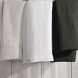 Kenneth Cole - King Duvet Cover Set, Soft Waffle Textured Bedding with Matching Shams, Cozy Home Decor with Button Closure, Oeko-Tex Certified (Solid Waffle Green, King)