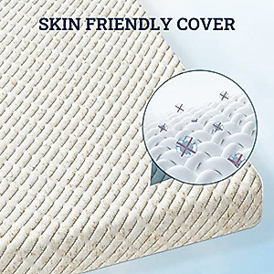 3 Inch Queen Gel Memory Foam Mattress Topper with Washable & Skin-Friendly Cover, 2 Layer Ventilated Design & High-Density Soft Memory Foam, No-Slip Thin Cooling Mattress Bed Pad Topper - Queen Size