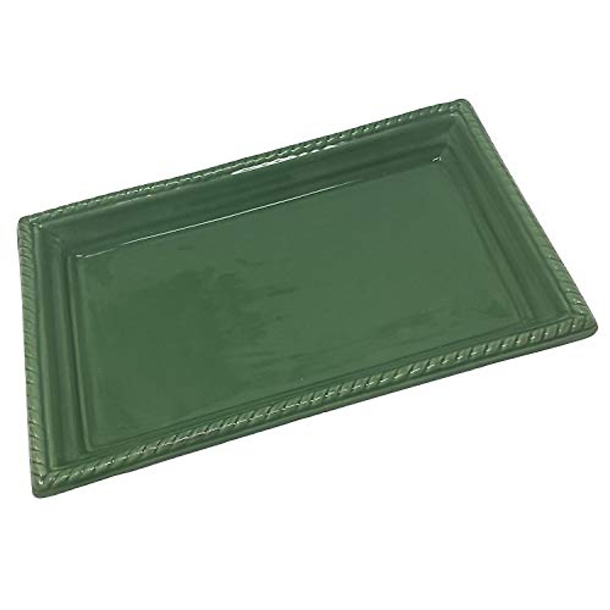 October Hill Ceramic Guest Towel Caddy/Tray, Green
