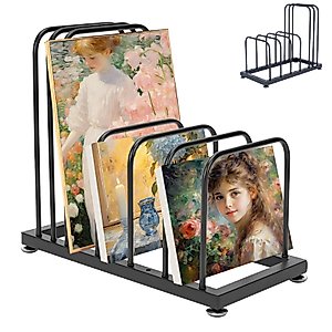 lukar Tabletop Art Rack, Art Storage Rack, Canvas Rack Art Storage Small Art Drying Rack Metal Storage Stand for Canvas Frame Drawing Board, Prints, Panel Artwork 13.77" H