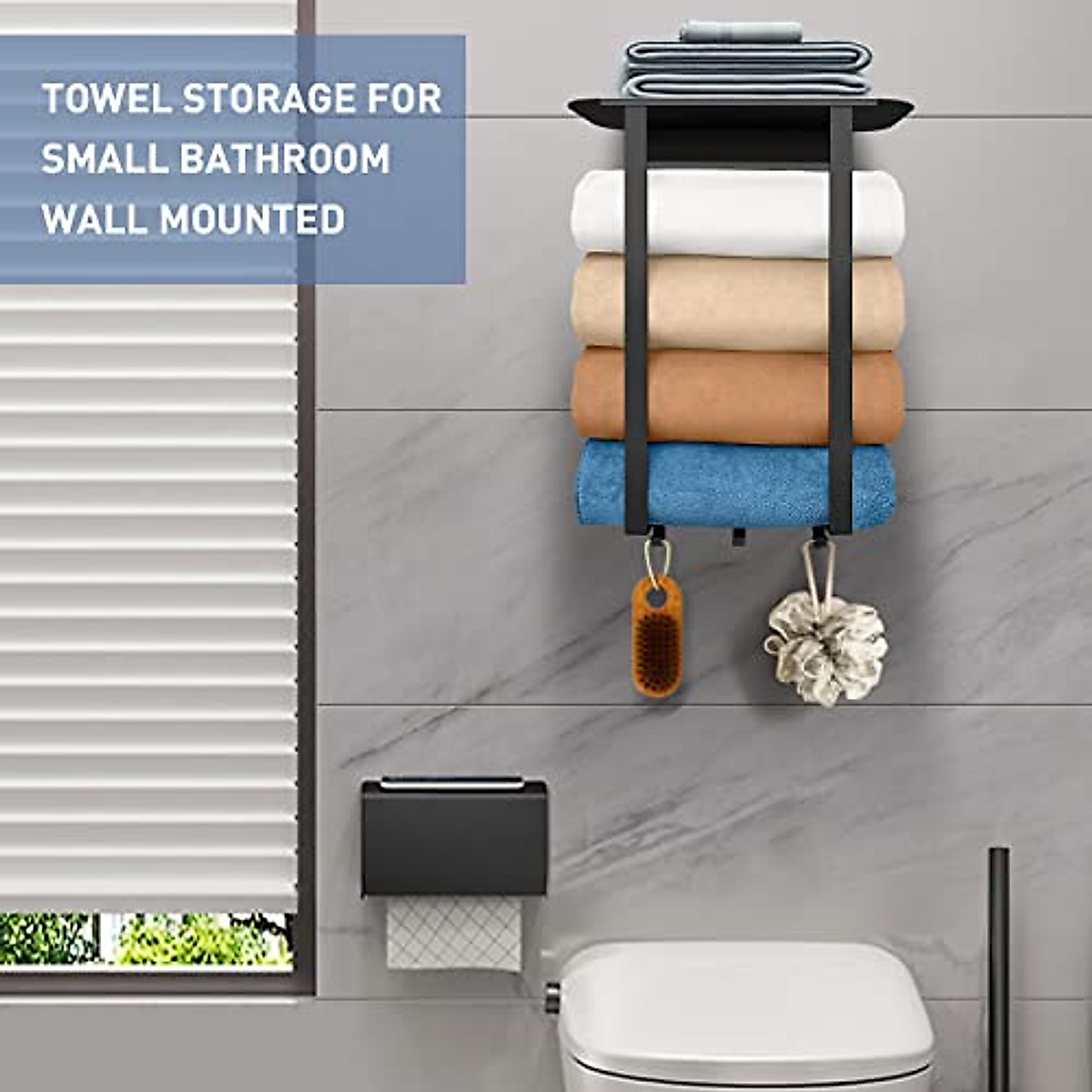 Pelreame Towel Racks for Bathroom,Towel Rack,Towel Holder for Bathroom Wall,Bathroom Towel Storage,Towel Organizer,Towel Holder,Bathroom Towel Rack,Towel Storage,Wall Towel Rack for Rolled Towels