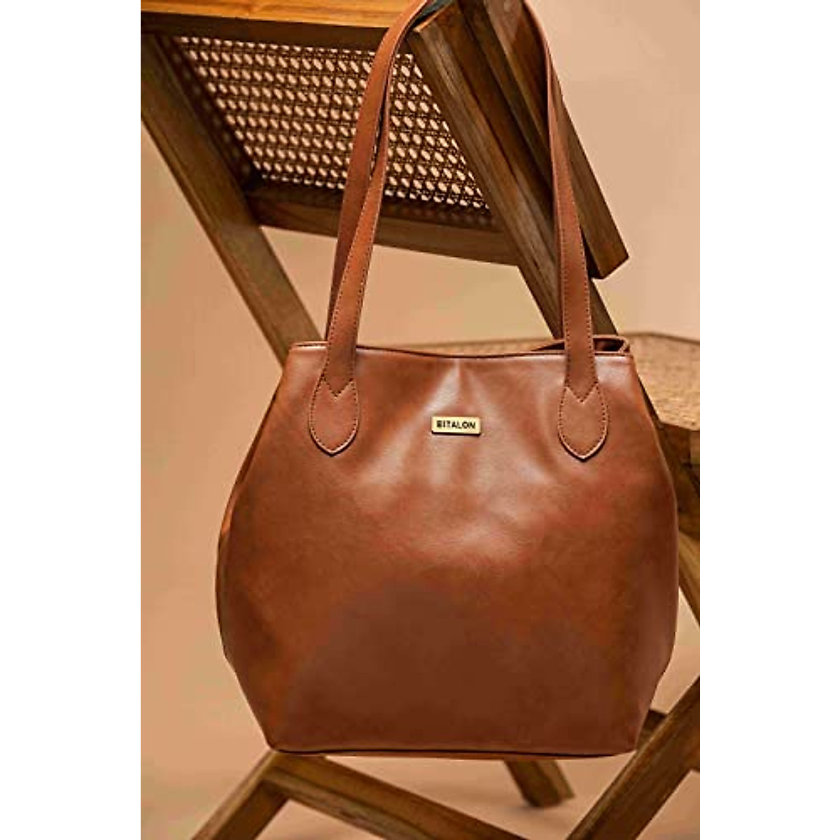ESTALON Women Structured Shoulder Bag (Tan)