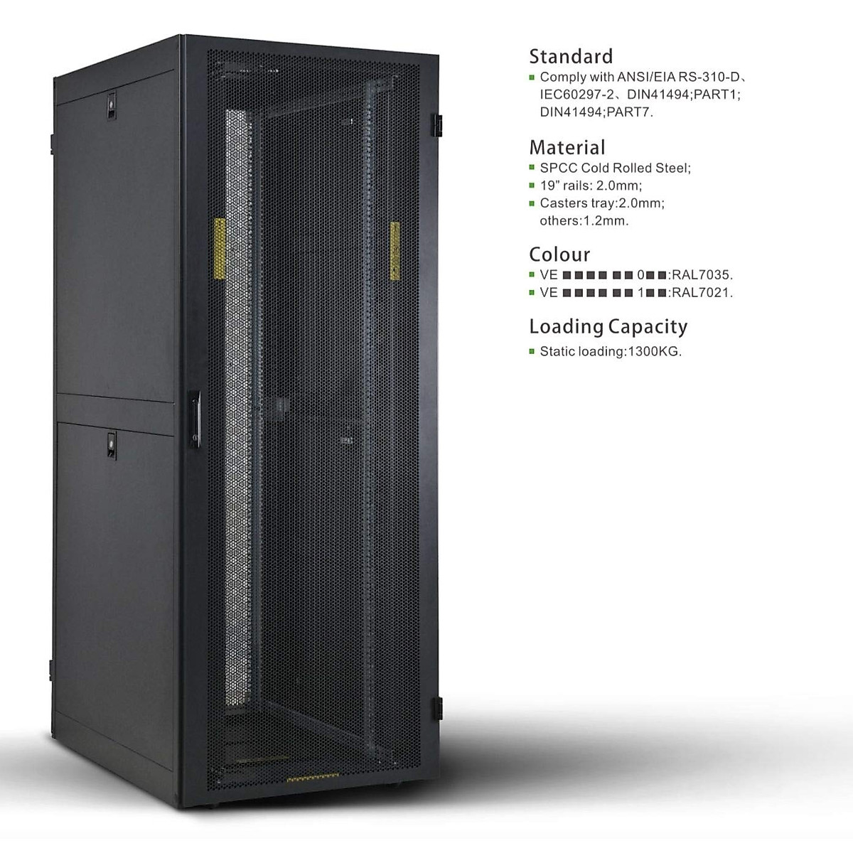 RAISING ELECTRONICS 42U Internet/Network Server Cabinet, 19 inch Installation, 1000mm Depth