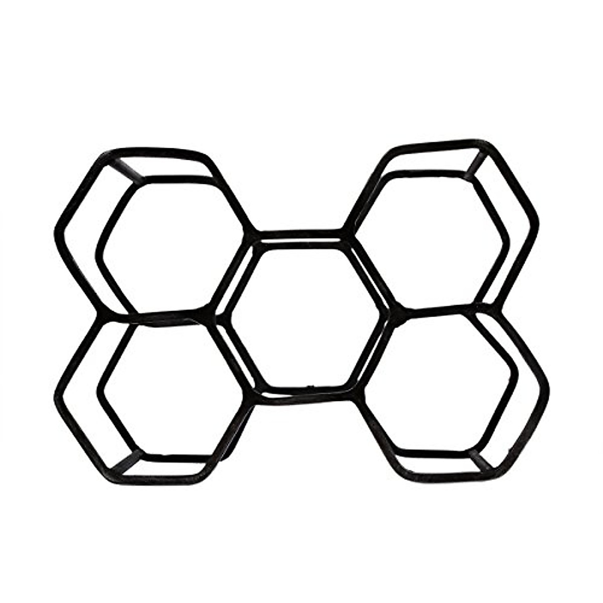 storeindya Wrought Iron Wine Rack Stand Bottle Holder with Natural Powder Coated in Carbon Black Iron Finish Holds up to Five Bottles