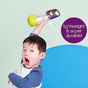 b.box 20oz Tritan Straw Bottle | Large, Modern Water Bottle with Flip Straw for Kids | Spill Proof, BPA Free (Emerald Forest, 20 oz)