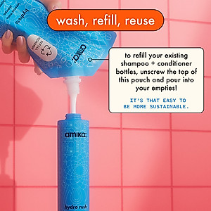 amika hydro rush intense moisture shampoo with hyaluronic acid, 500ml