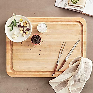 John Boos Block RAD03-GRV Maple Wood Reversible Cutting Board with Juice Groove and Curved Edges, 24 Inches x 18 Inches x 2.25 Inches