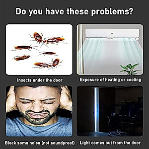 Door Draft Stopper Bottom One Sided Door Draft Blockers, 37.8 Inches Adjustable Cutable Soundproof Under Door Draft Blocker for Bottom of Doors, Suitable for Interior／Exterior Doors, 1 Pack, Brown