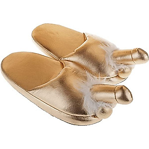 Passec Unisex Adult Funny Slipper Novelty Gag Gift Indoor Flat Winter Furry Slippers for Women Men Anti Slip Soft Houseshoe (E, One Size)