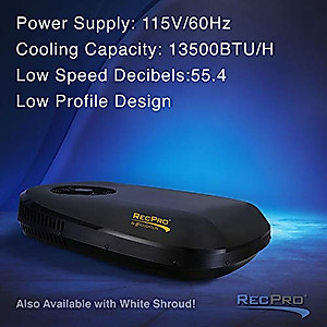RecPro RV Air Conditioner Low Profile 13.5K Non-Ducted | Heating or Cooling Option | RV AC Unit | Camper Air Conditioner | (Black)