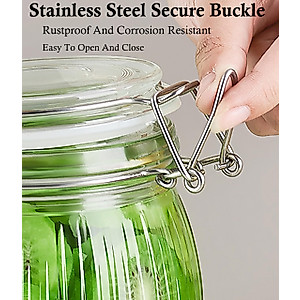 GMCOZY Glass Jar With Airtight Lid 16 Oz-6set Thicken Sealed Food Storage Canister Wide Mouth Mason Storage Jars For Kitchen Pantry Coffee Beans Nuts Baking Goods Tea Spice Cereal Fruits