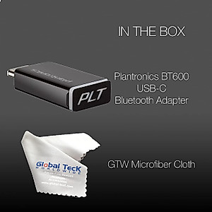 Poly BT600 USB-C Bluetooth Adapter Dongle - 211249-01 - GTW Bundle with Microfiber Cloth - Compatible with PC/Mac