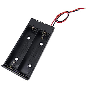 QY 3Set Black 18650 Lithium Battery Holder Case Storage Box with Thicker Wires and ON/Off Switch