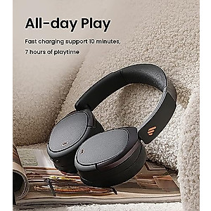 Edifier WH950NB Active Noise Cancelling Headphones, Bluetooth 5.3 Wireless Headphones, LDAC Hi-Res Audio, 55 Hours Playtime, Google Fast Pairing for Android, Dual Device Connection, App Control, Black