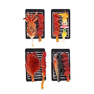 11Pcs Dollhouse BBQ Set,1:12 Dollhouse BBQ Grill Ovens and Food Drinks Set,Mini Cooking Tool Roasting Cart Firewood Rack Holder Kitchen Accessories for Garden Decoration