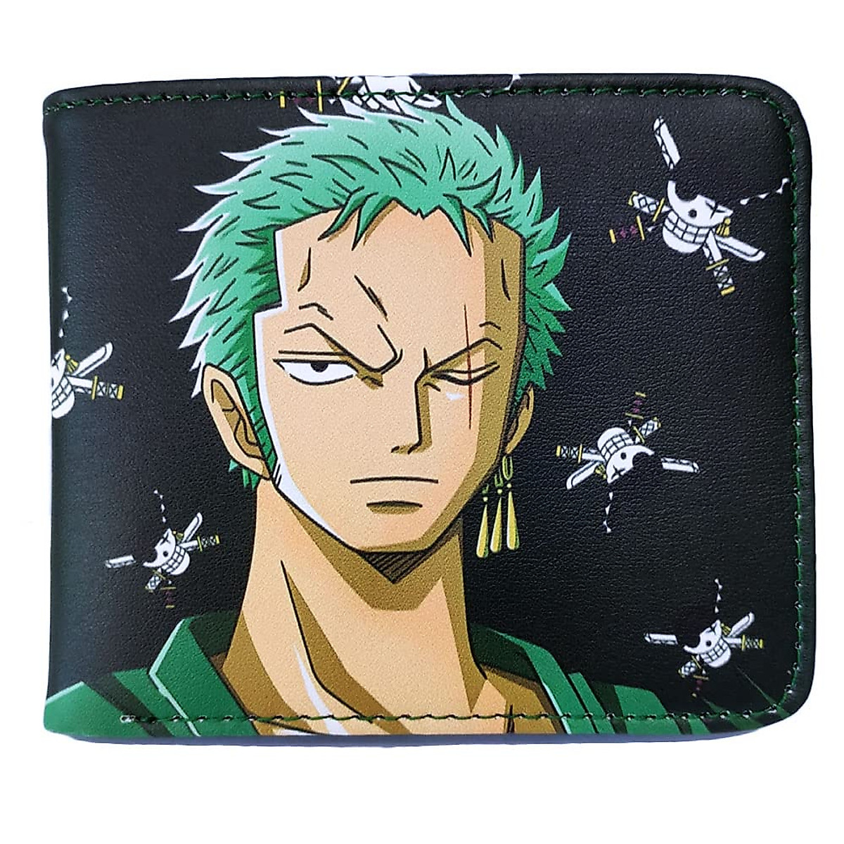 JCvCX Green Pattern PU Leather Short Wallet Bifold Cash Purse Card Hold